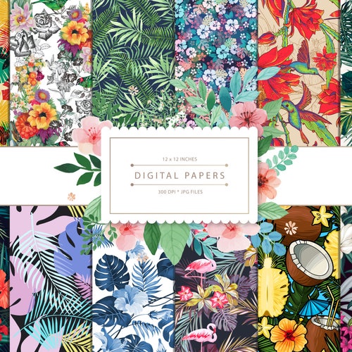 Watercolor Floral Digital Paper: watercolor Floral | Etsy