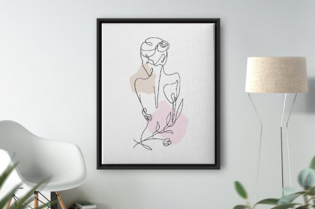 Lineal Art Drawing Woman Body Canvas Print - Etsy