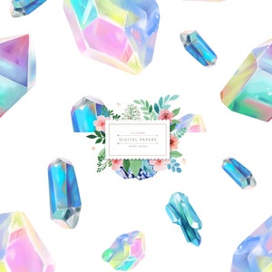 DIGITAL PAPERS Crystal Seamless Pattern | Graphic Resources Printable ...