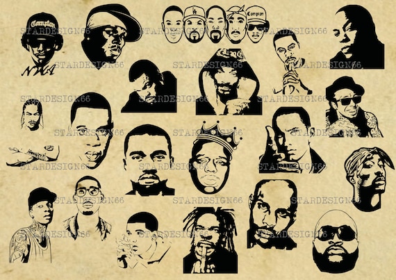 Digital SVG PNG JPG Rappers Music Rap Hip Hop Silhouette | Etsy