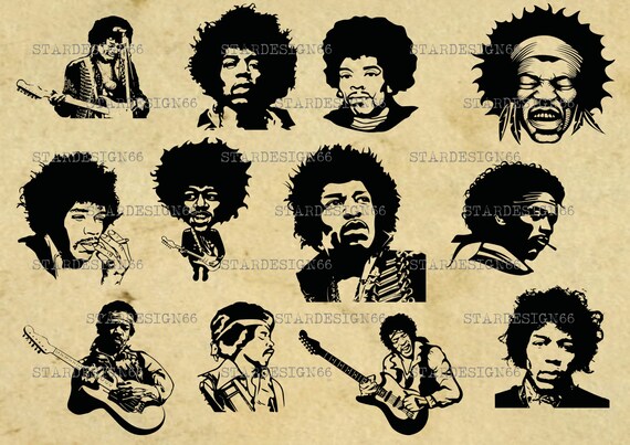 Jimi Hendrix Side Silhouette