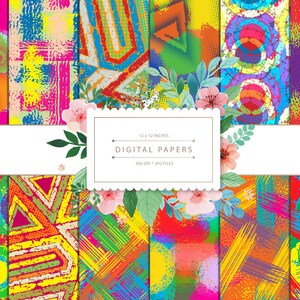 DIGITAL PAPERS Colorful Seamless Patterns | Graphic Resources Printable ...