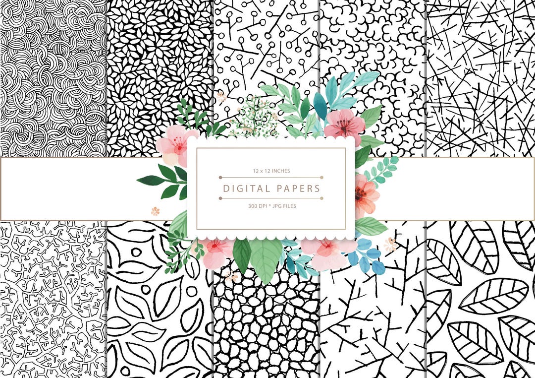 DIGITAL PAPERS Foliage Seamless Pattern | Graphic Resources Printable ...