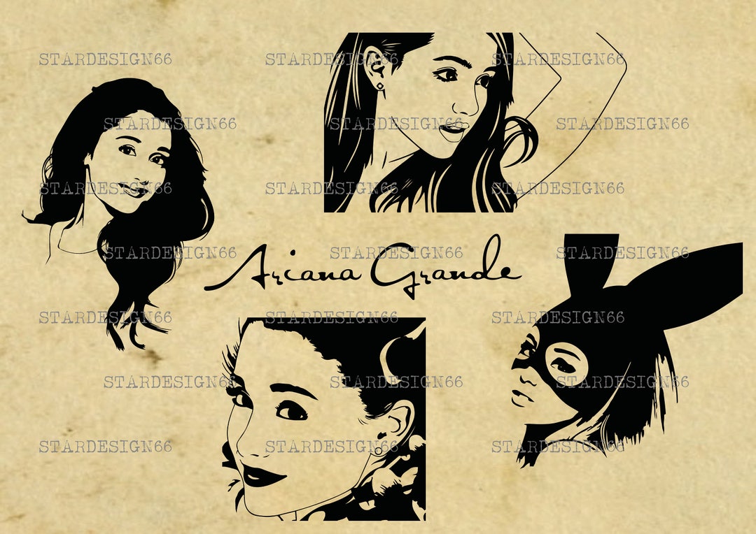 Digital SVG PNG JPG Ariana Grande, Vector, Clipart, Silhouette, Instant ...