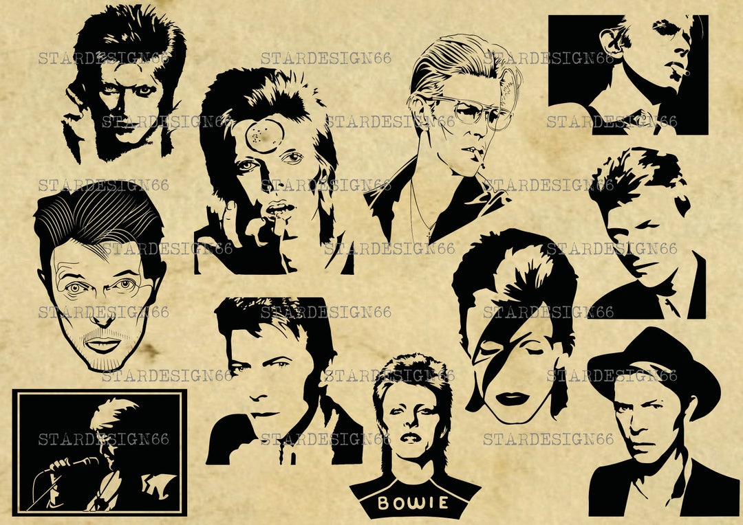 Digitale SVG PNG JPG David Bowie, Vettore, Clipart, Silhouette ...
