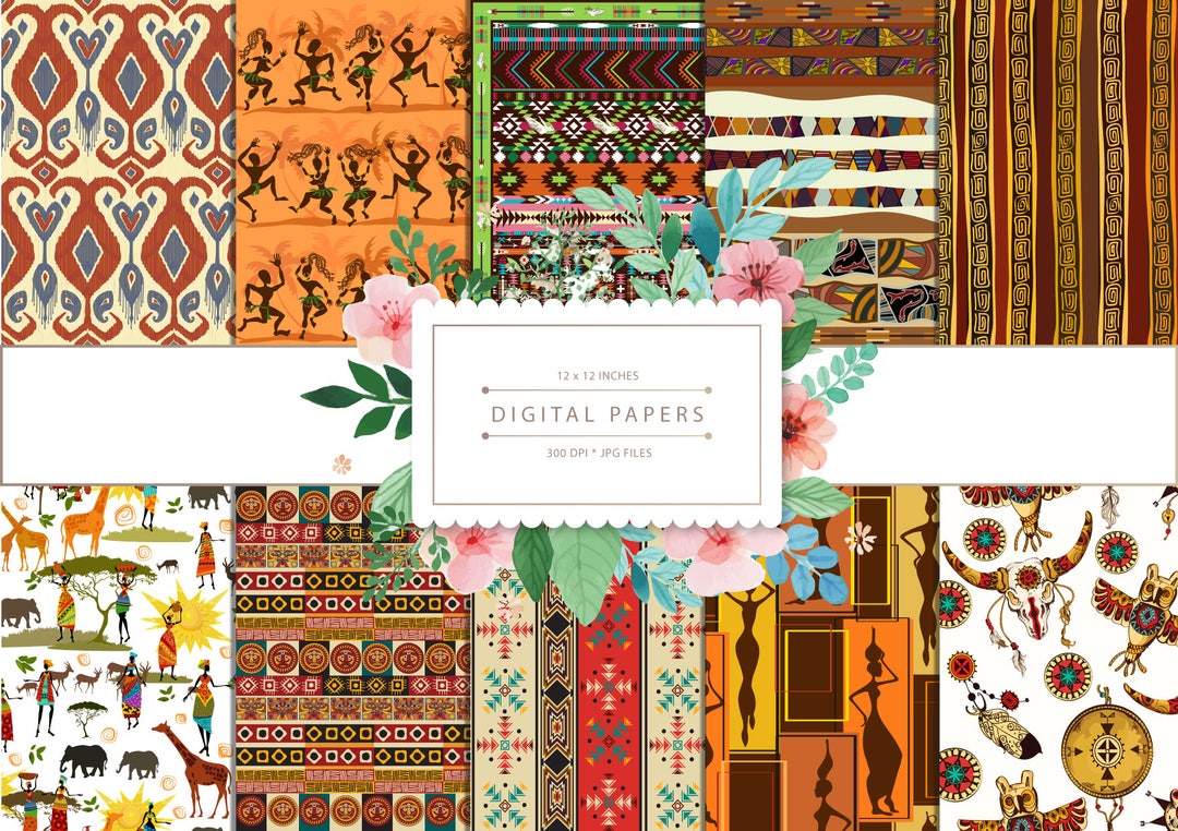 DIGITAL PAPERS Ethnic and Tribal Patterns | Graphic Resources Printable ...