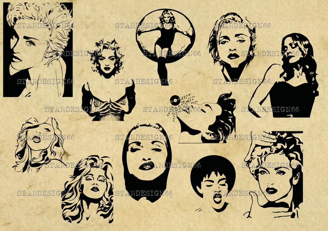 Digitale SVG PNG JPG Madonna, Sagoma, Vettore, Clipart, Download ...