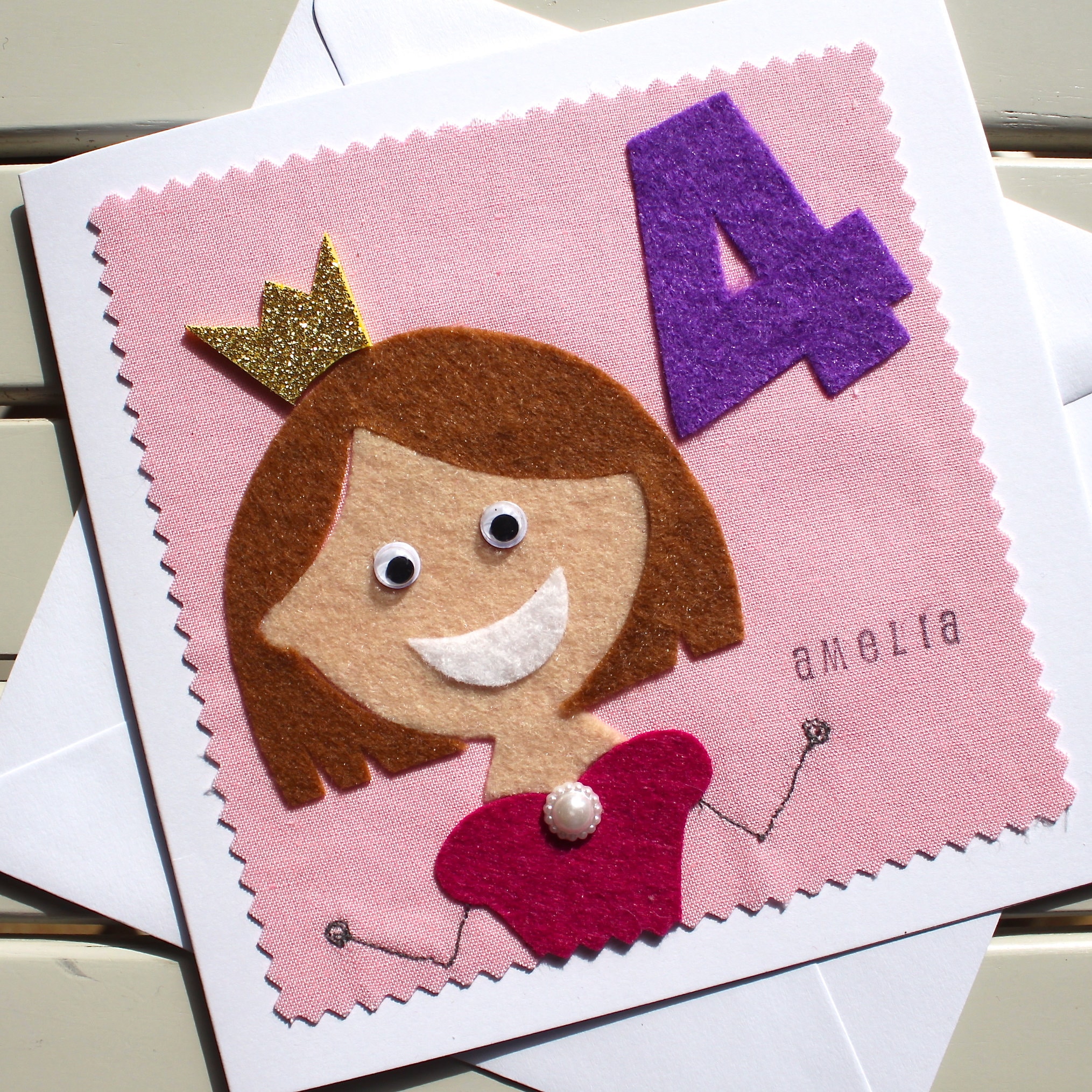 Princess Birthday Card / Personalised Card / Handmade / Handcrafted ...