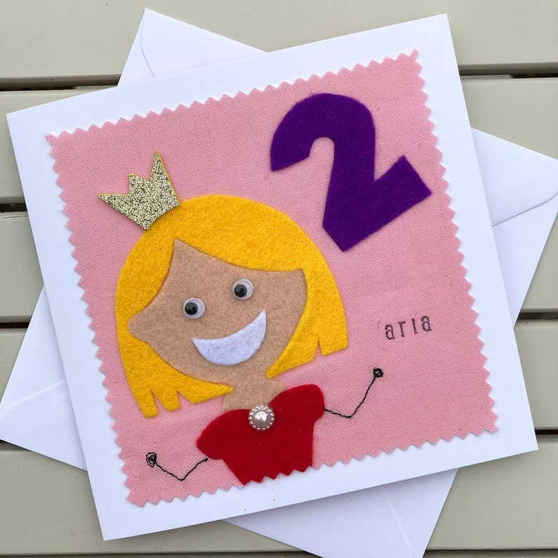 Princess Birthday Card / Personalised Card / Handmade / Handcrafted ...