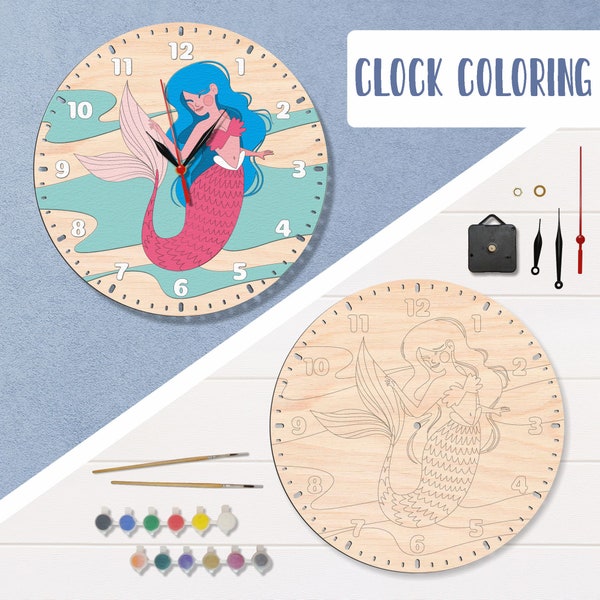 Mermaid Color by Number - Etsy