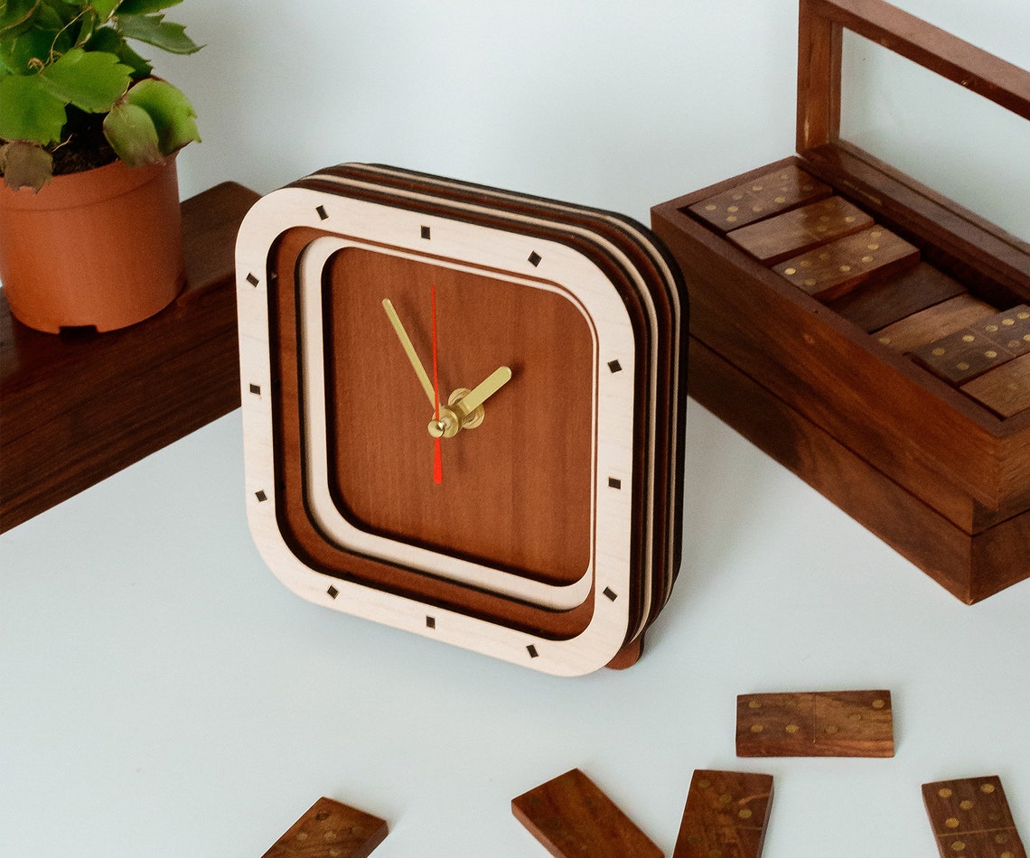 Collor Clocks Maple Apple Wooden Clock Table Clocks Online - Etsy