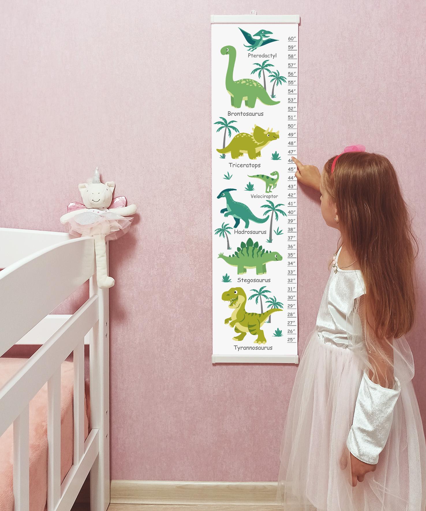 Dinosaur Chart Height Charts Kids Wild Animals Personalised Height ...