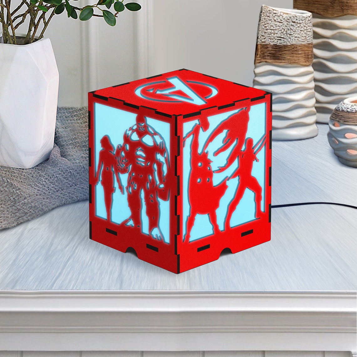 Superhero led lampe Lumière de nuit Caractères décoratifs Cool | Etsy