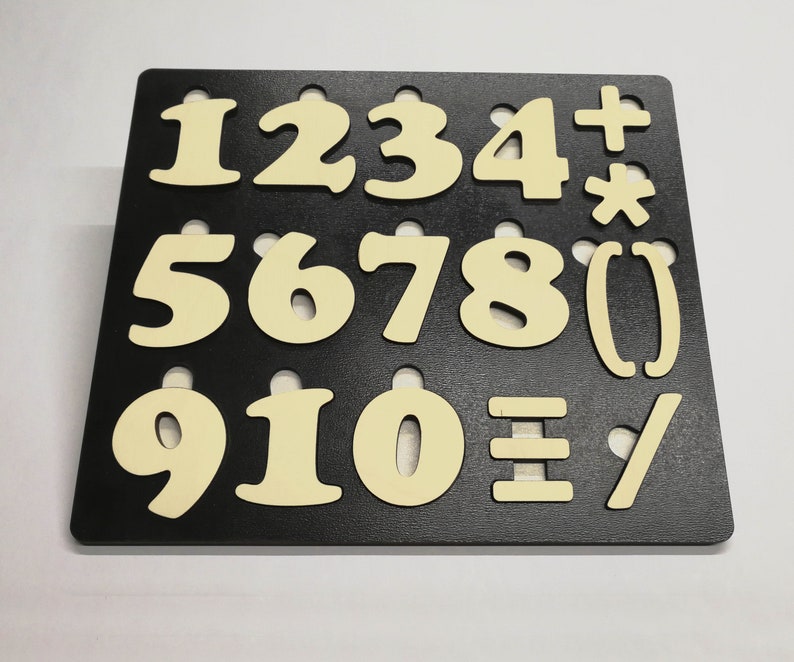 Jigsaw Puzzle Wood Numeral Number Sign Eco Toys Study in School ...