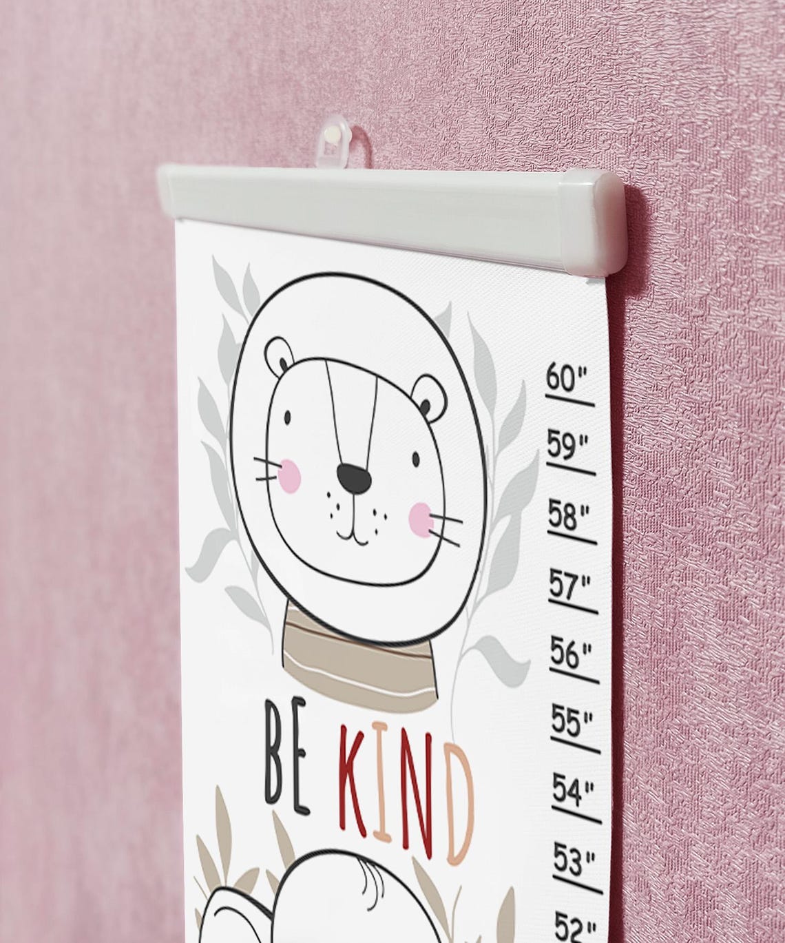 Animals Theme Pastel Color Zoo Kids Growth Chart Height Charts for Kids ...