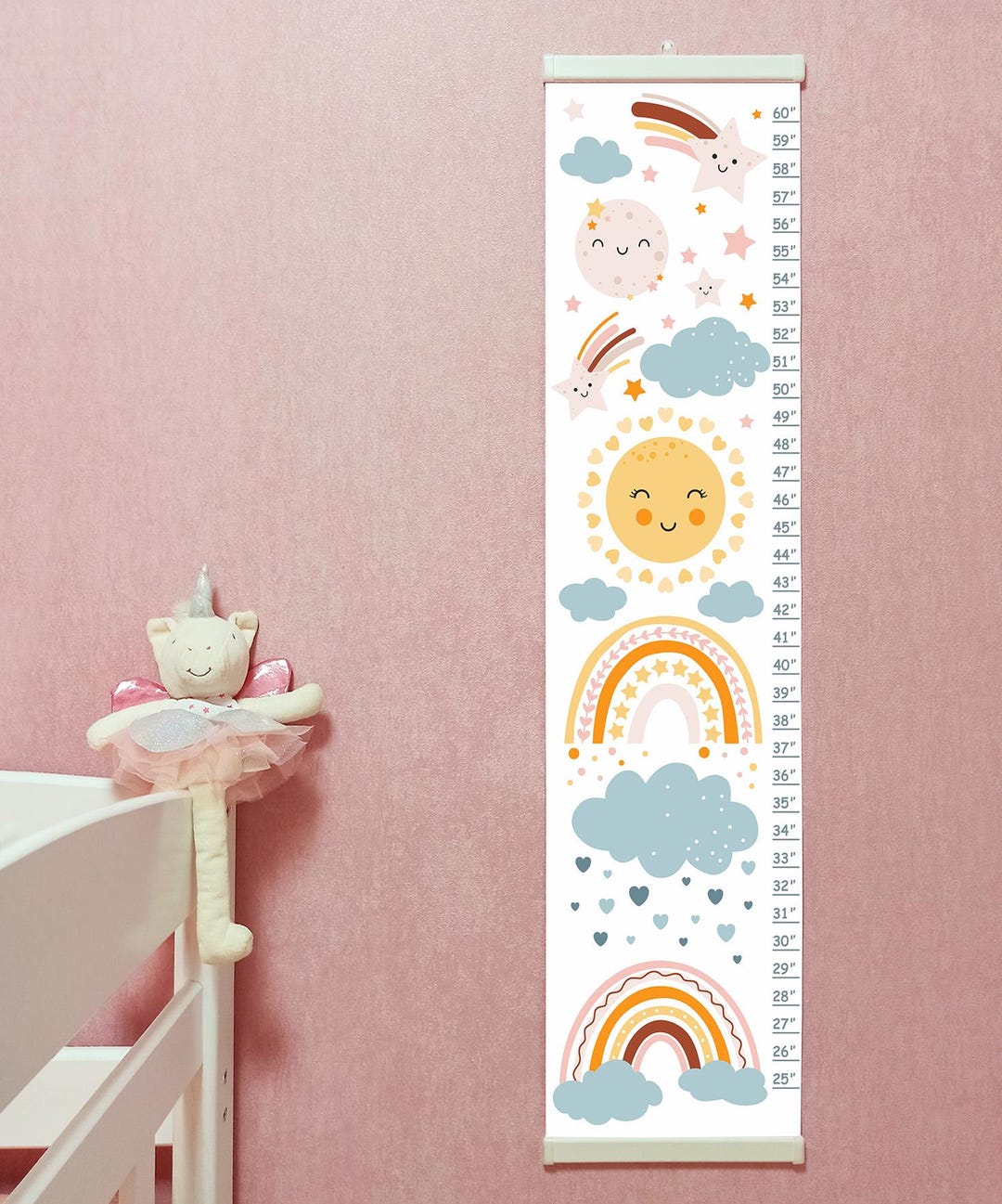 Weather Theme Height Charts for Girls Princess Chart Baby Chart Kids ...