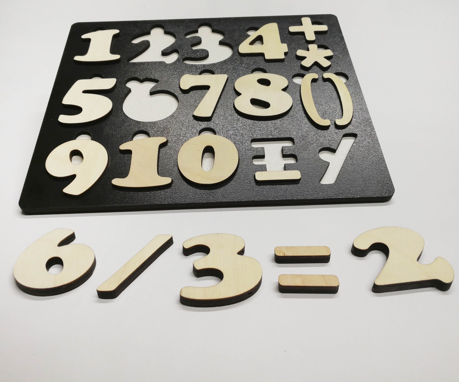 Jigsaw Puzzle Wood Numeral Number Sign Eco Toys Study in School ...