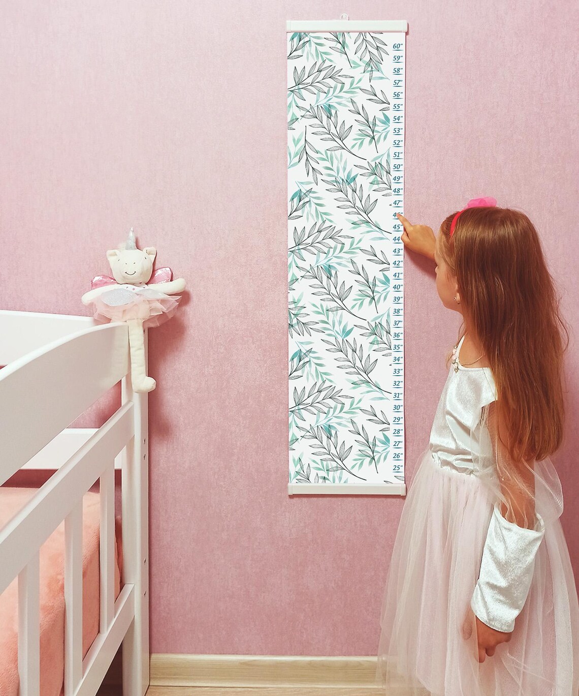 Personalized Leaves Growth Chart: Canvas Height Meter, Kids Decor - Etsy