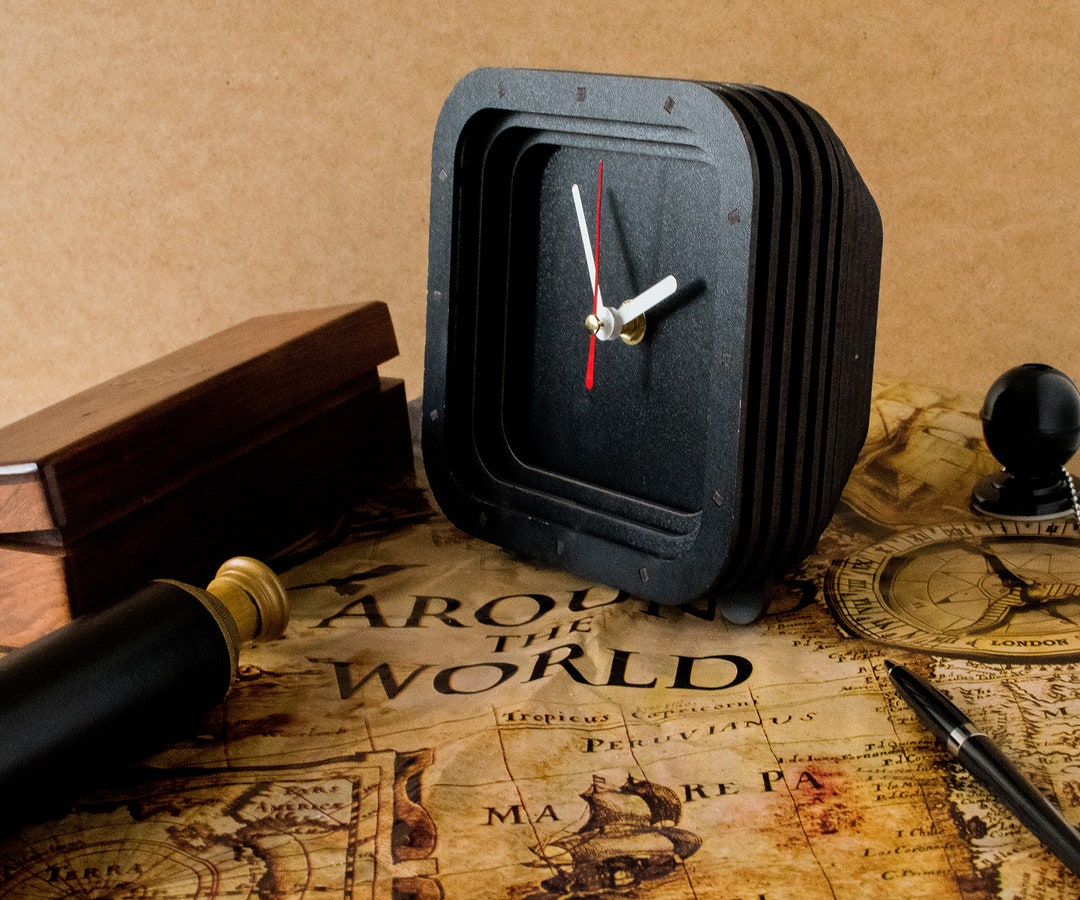 Wood Black Clock HDF Clocks Laser Cut Black Hole Clock Classic Clock ...