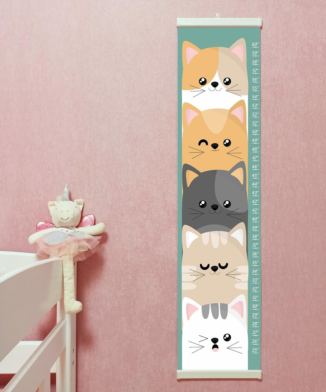 Cat Growth Chart Height Charts Blue Cat Height Meter Personalised Tree ...
