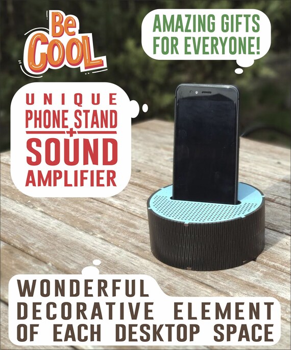Blue Holder Wood Phone Speaker Smartphone Stands Fashion | Etsy