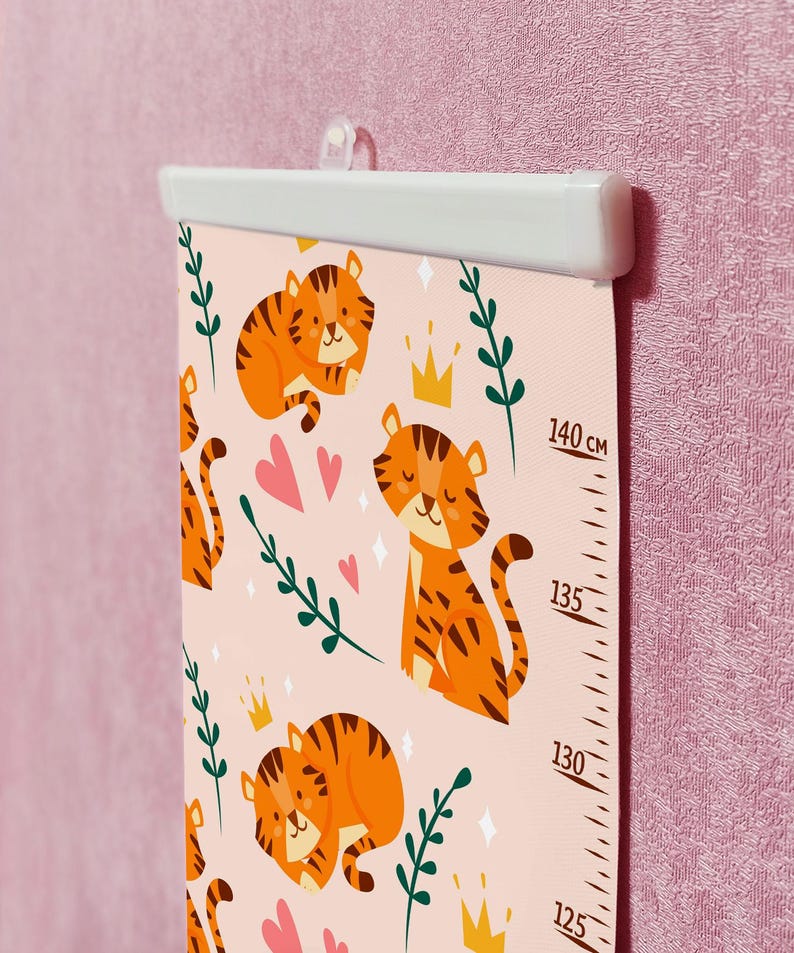 Personalized Tiger Growth Chart: Kids Height Meter, Canvas Nursery ...
