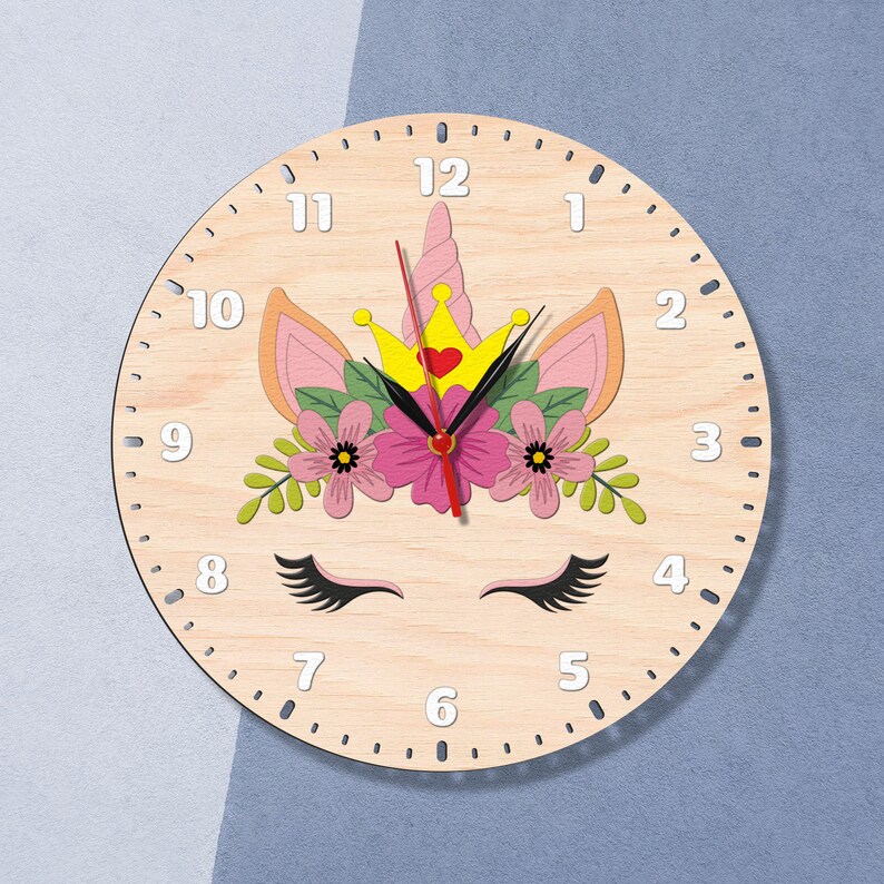 Coloring Clock Unicorn Unicorn Clock Unicorn Wall Clock Girls - Etsy