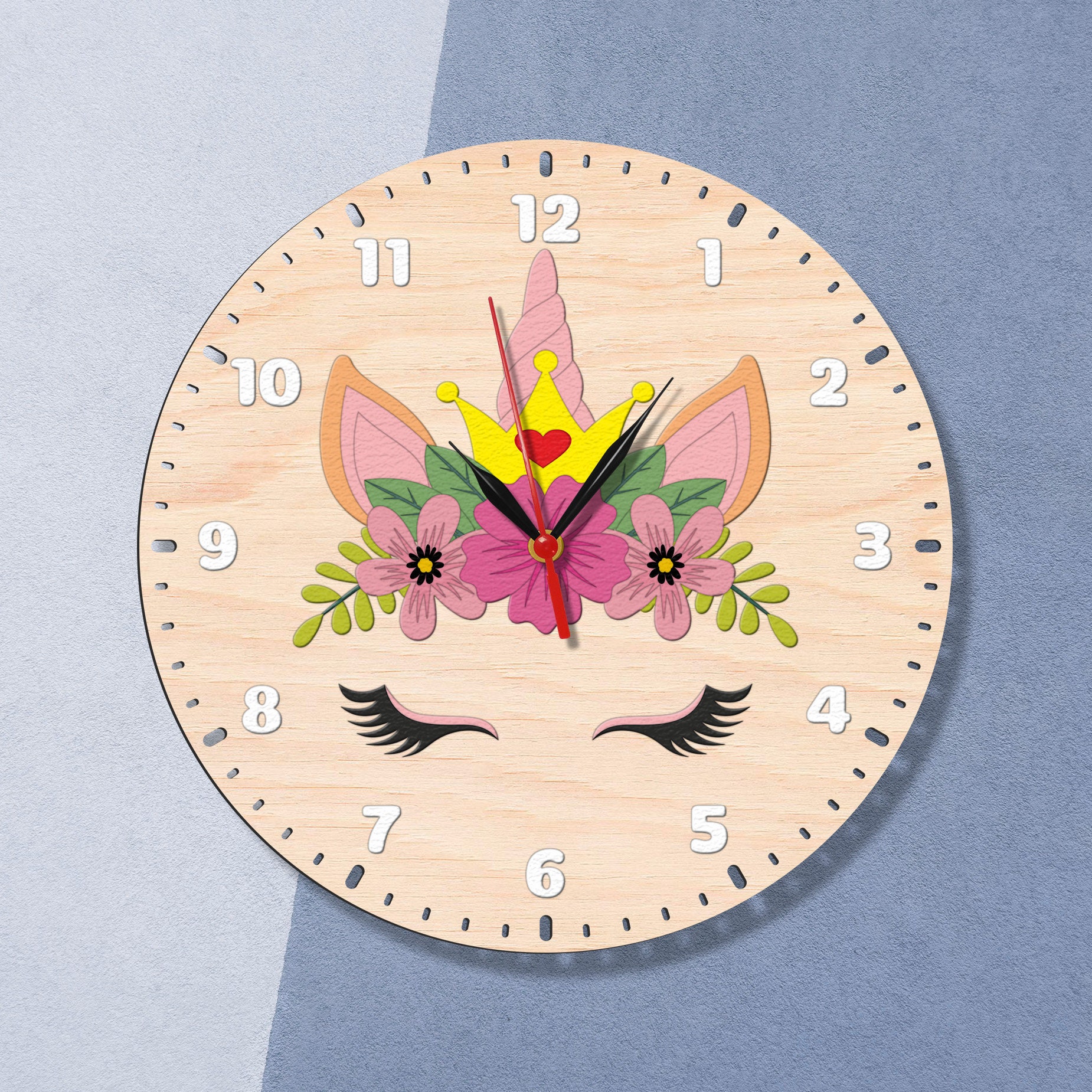 Coloring Clock Unicorn Unicorn Clock Unicorn Wall Clock Girls Clock ...