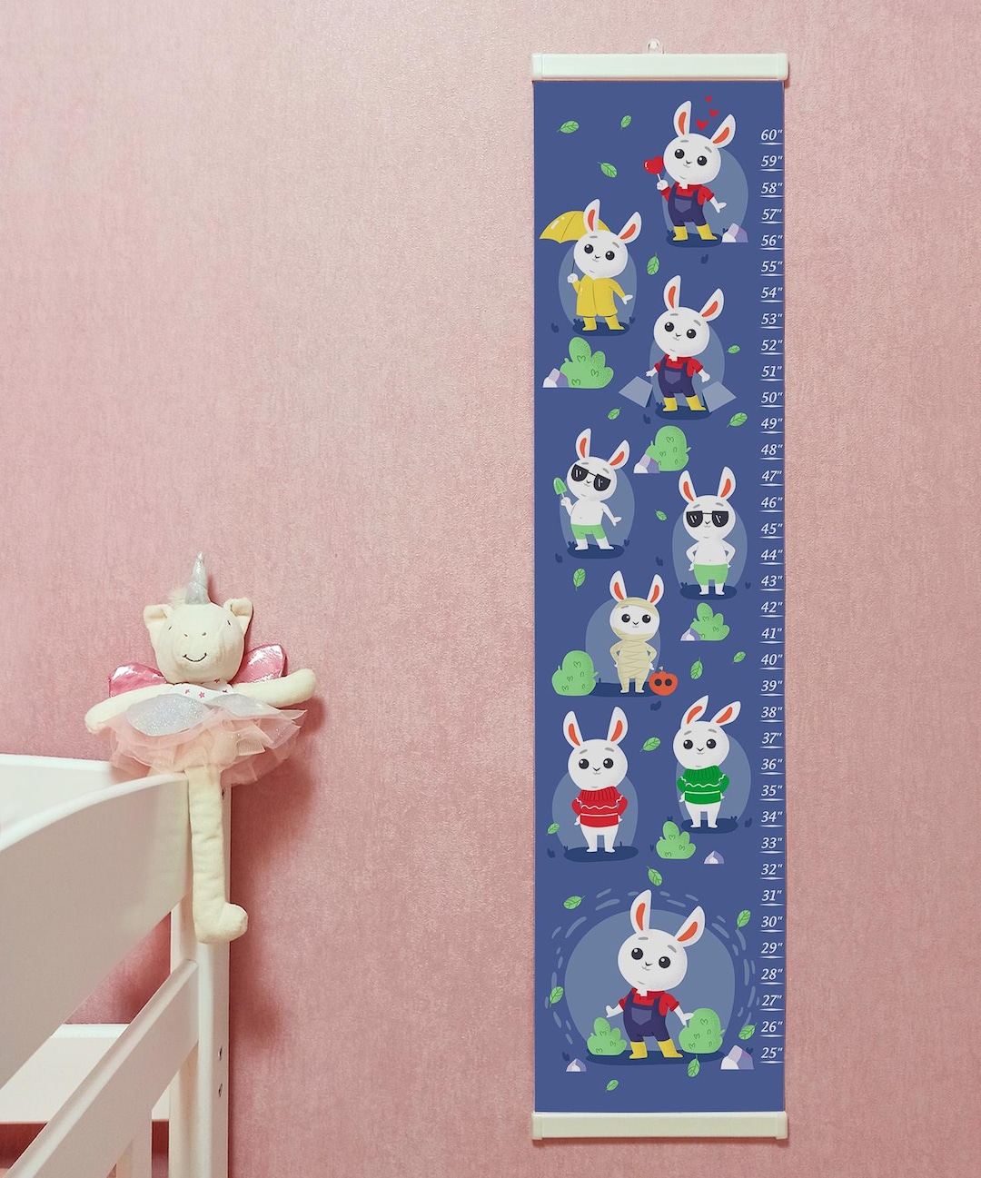 Rabit Growth Chart Height Charts Blue Rabit Height Meter Personalised ...