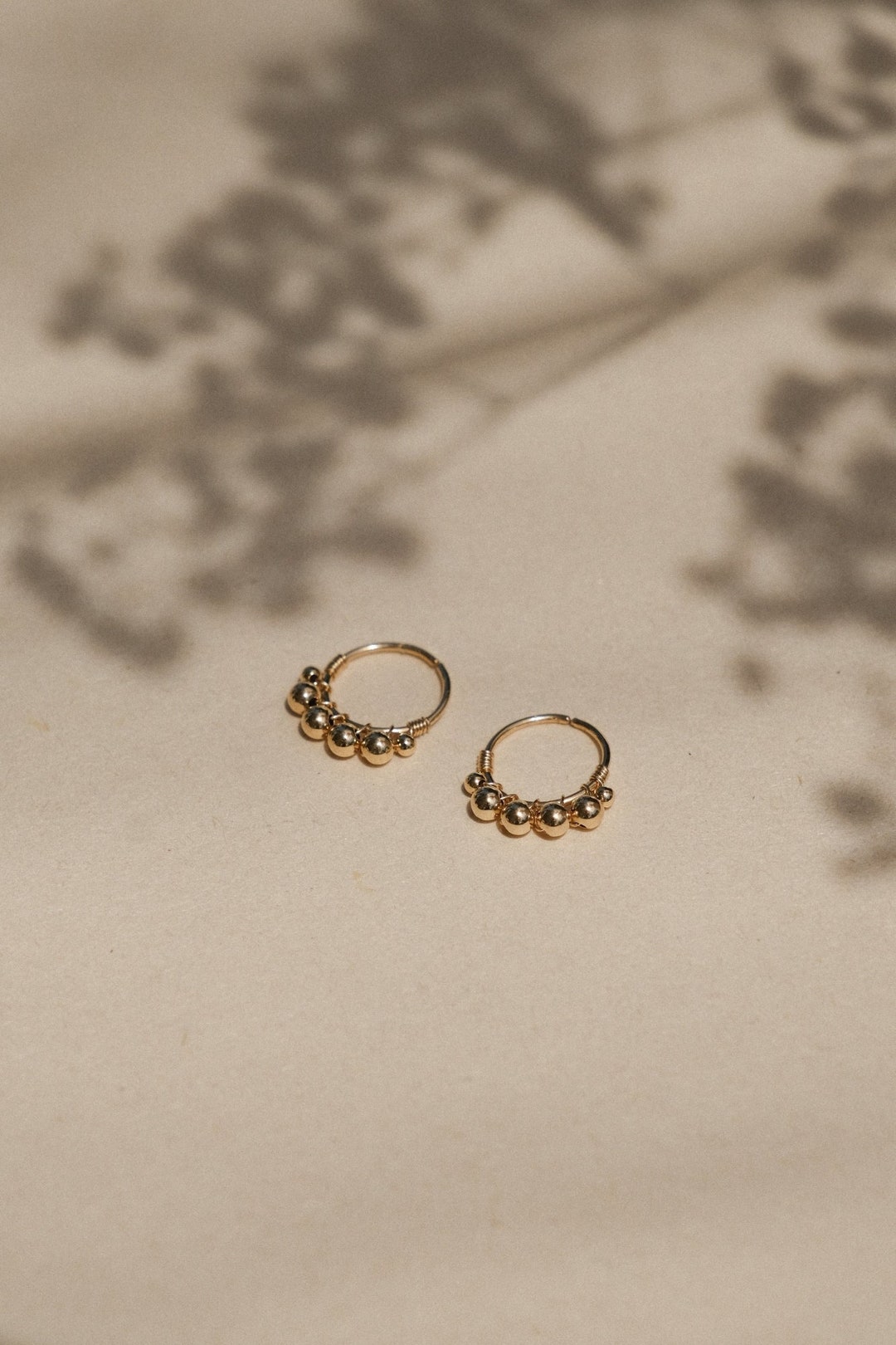 Mini "edelweiss" Hoop Earrings - Goldfilled - Boho Hoop Earrings - Fine ...