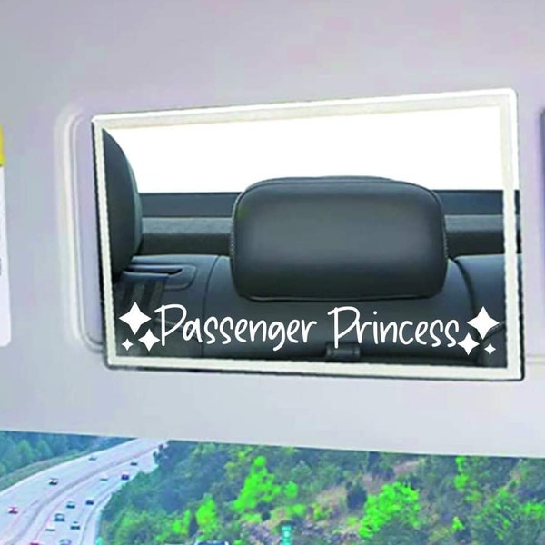 Passenger Princess Mirror Car Decal - Etsy New Zealand