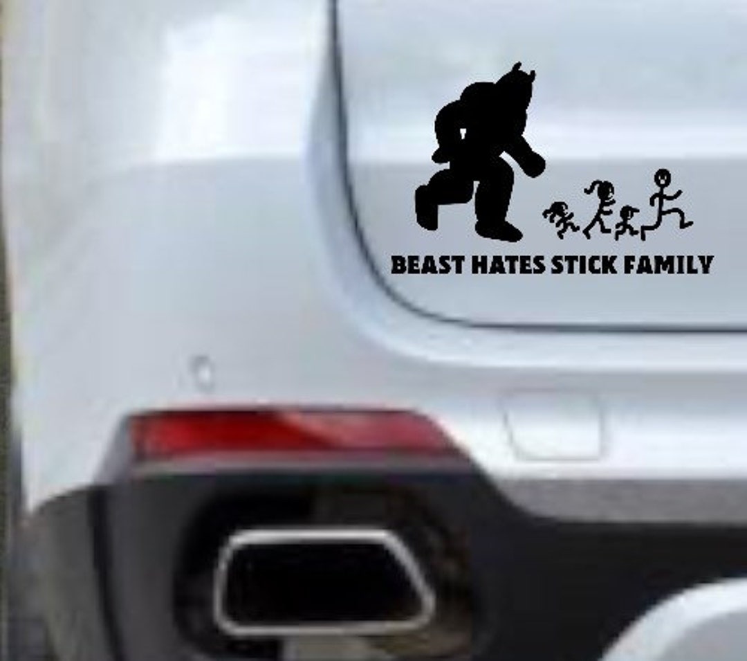 BEAST HATES STICK Family Car Decal Vinyl Sticker Bumper Window Sticker ...