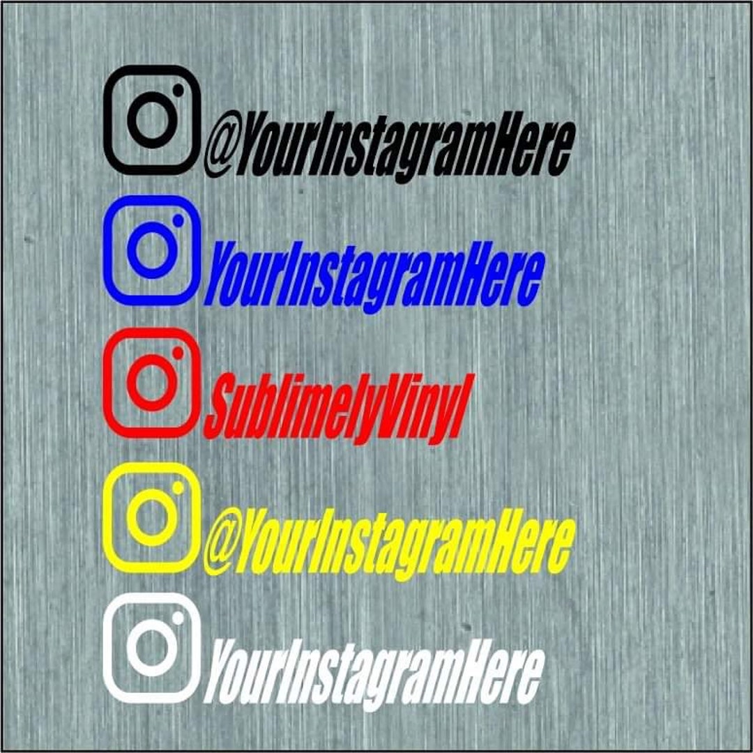 Custom Instagram Handle Car Decal, Sticker X2, X5, X10, X20, X50, X100 ...