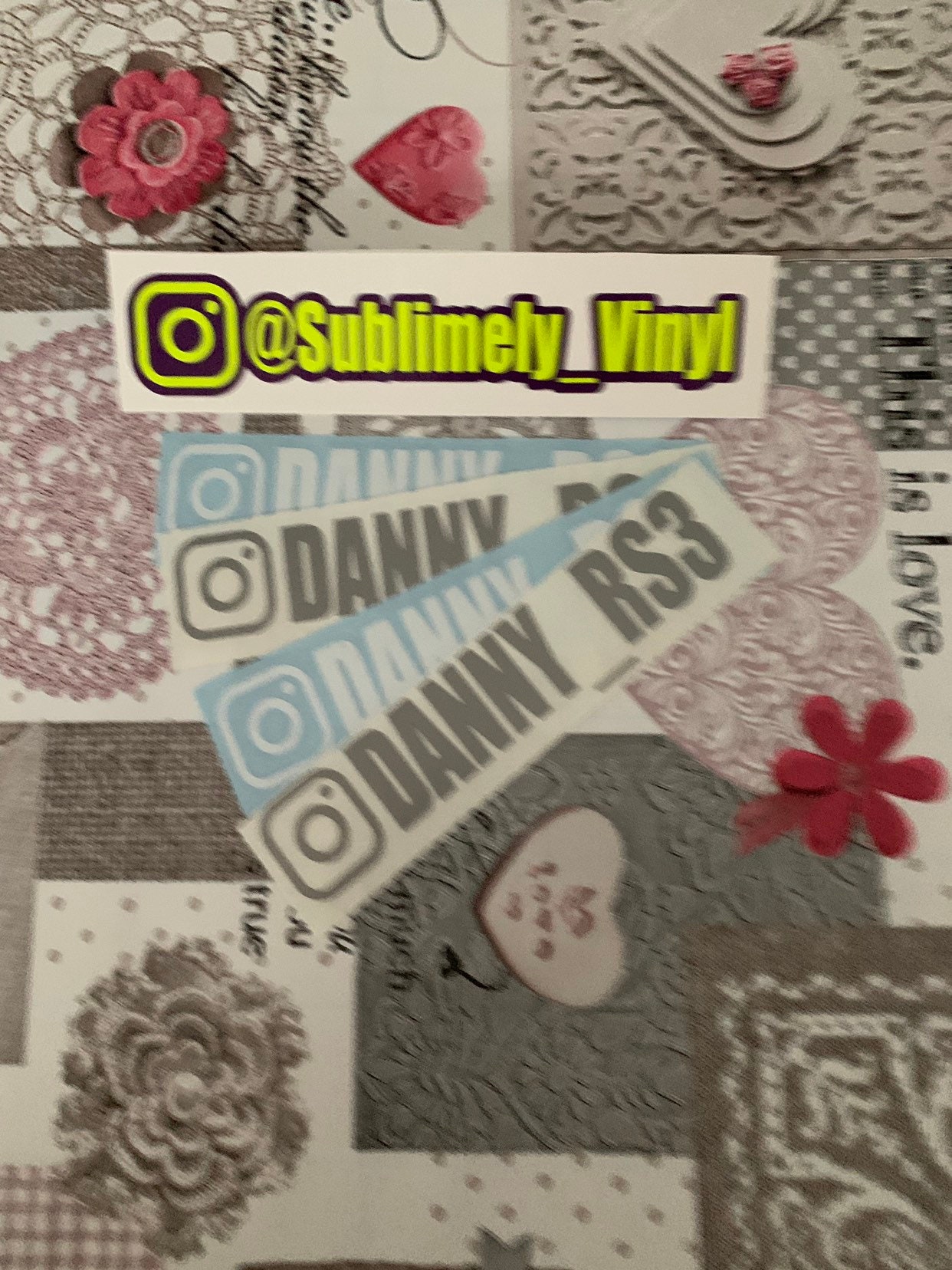 Custom Instagram Handle Car Decal Sticker X2 X5 X10 | Etsy UK