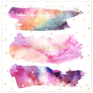 Galaxy Watercolor Brushes CLIPART, PNG Brush Strokes, Stars Clip Art ...