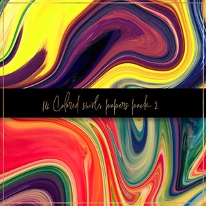 Colored Swirls Digital Paper, Liquid Marble Paper, Scrapbooking Pattern ...