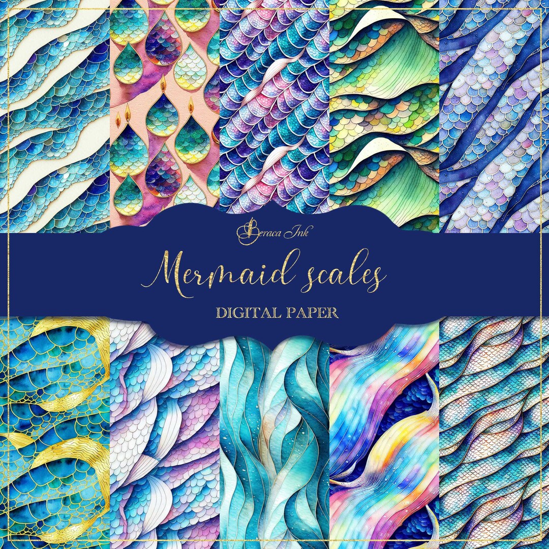 Mermaid Scales Digital Paper, Seamless Pattern, Pink Siren Background ...