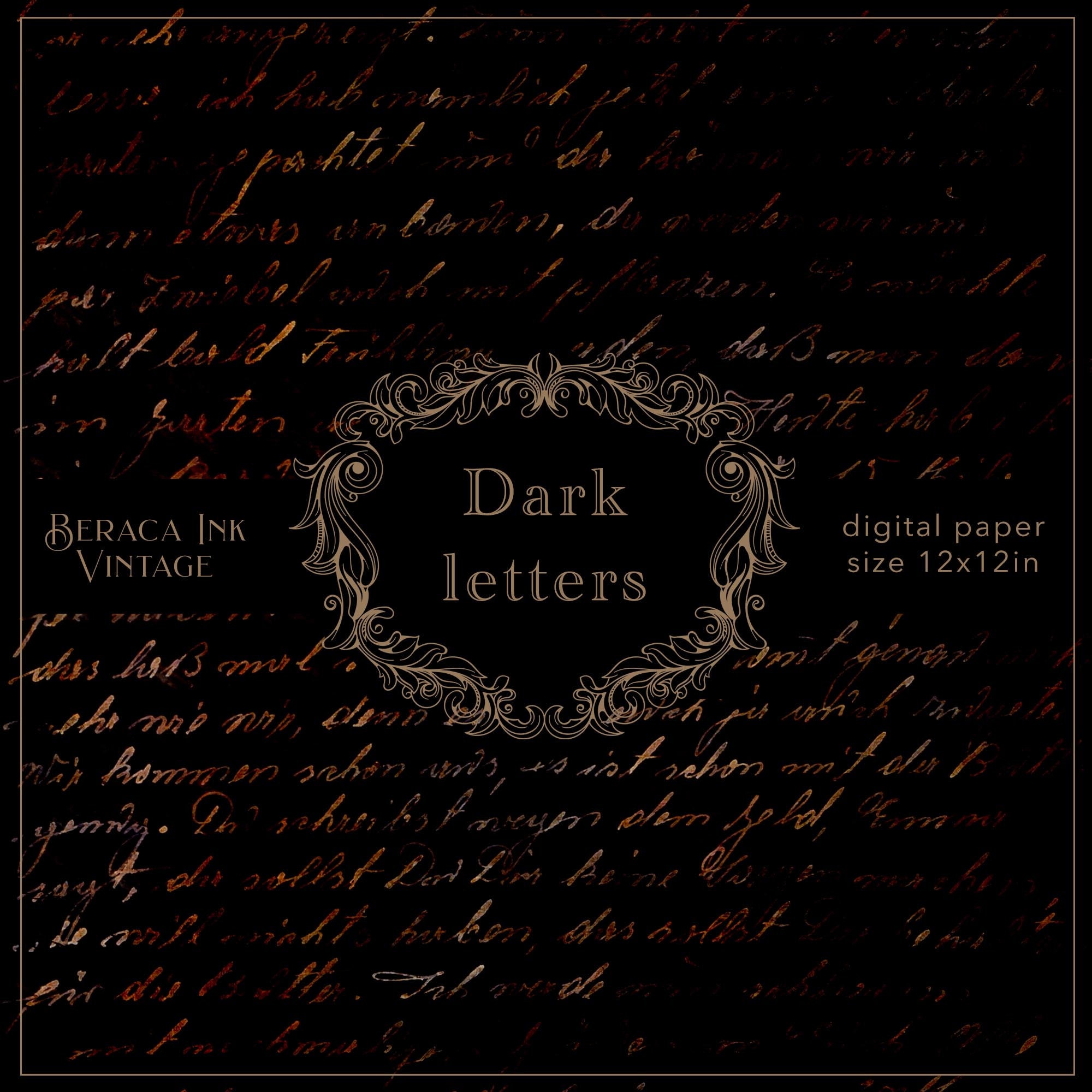 Dark Letters Digital Paper Grunge Paper Dark Academia Old - Etsy