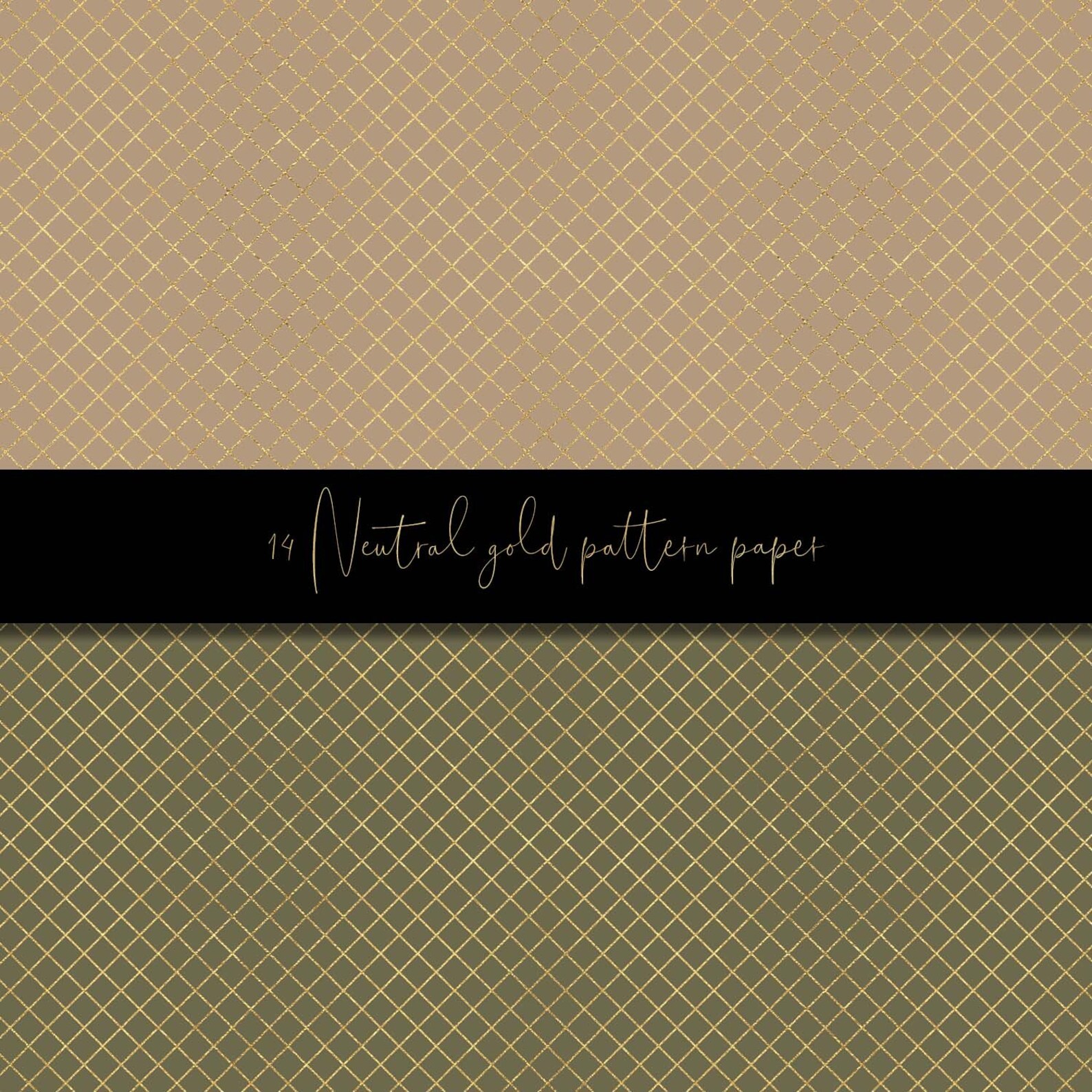 Neutral Gold Pattern Digital Paper, Neutral Paper, Gold Geometric ...
