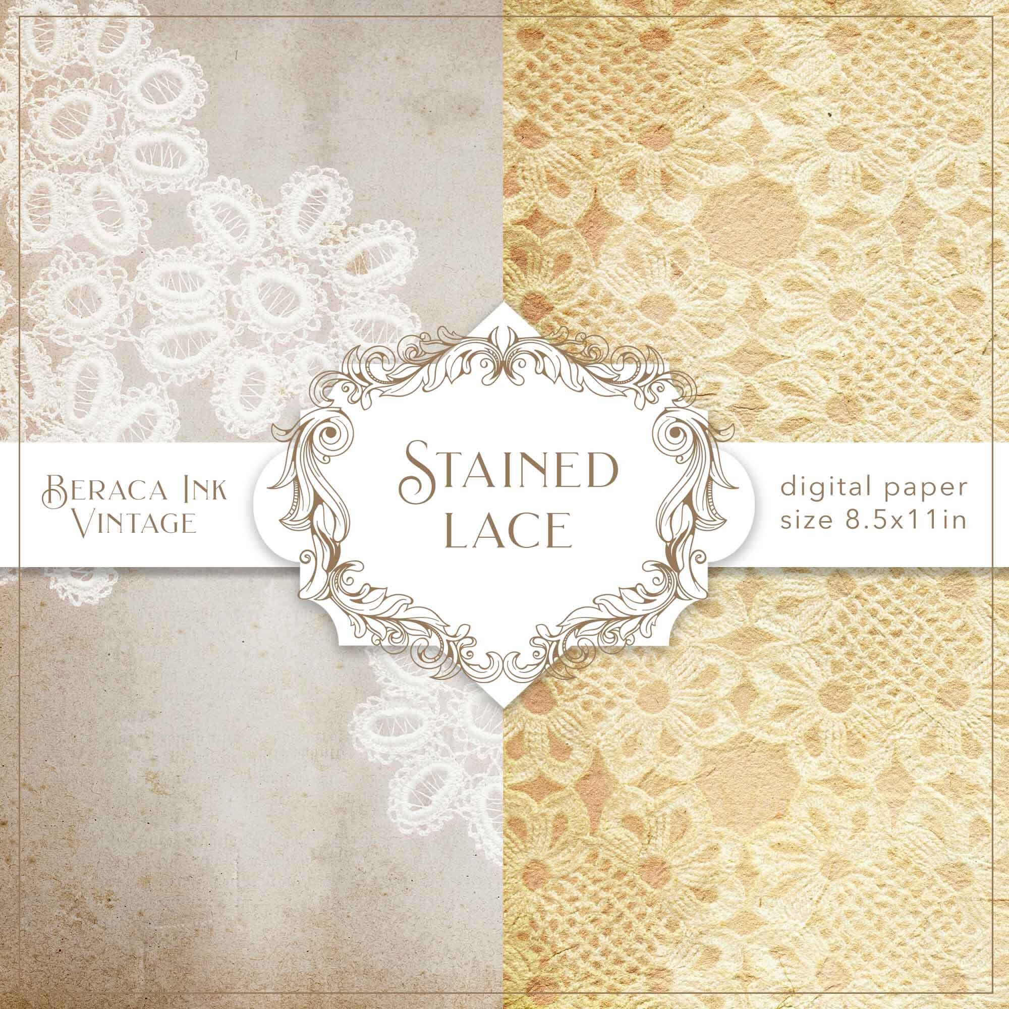 Stained Lace Digital Paper Antique Lace Paper Old Wallpaper | Etsy