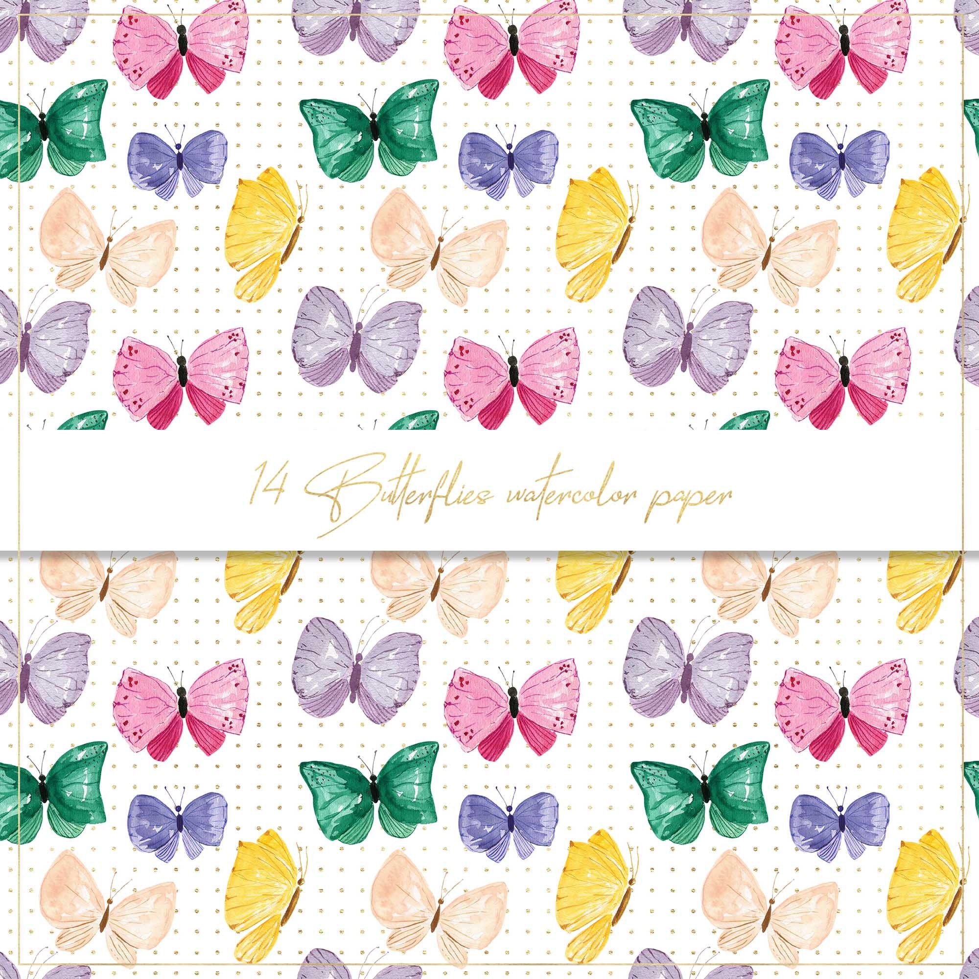 Butterflies Digital Paper, Seamless Pattern, Spring Butterfly ...