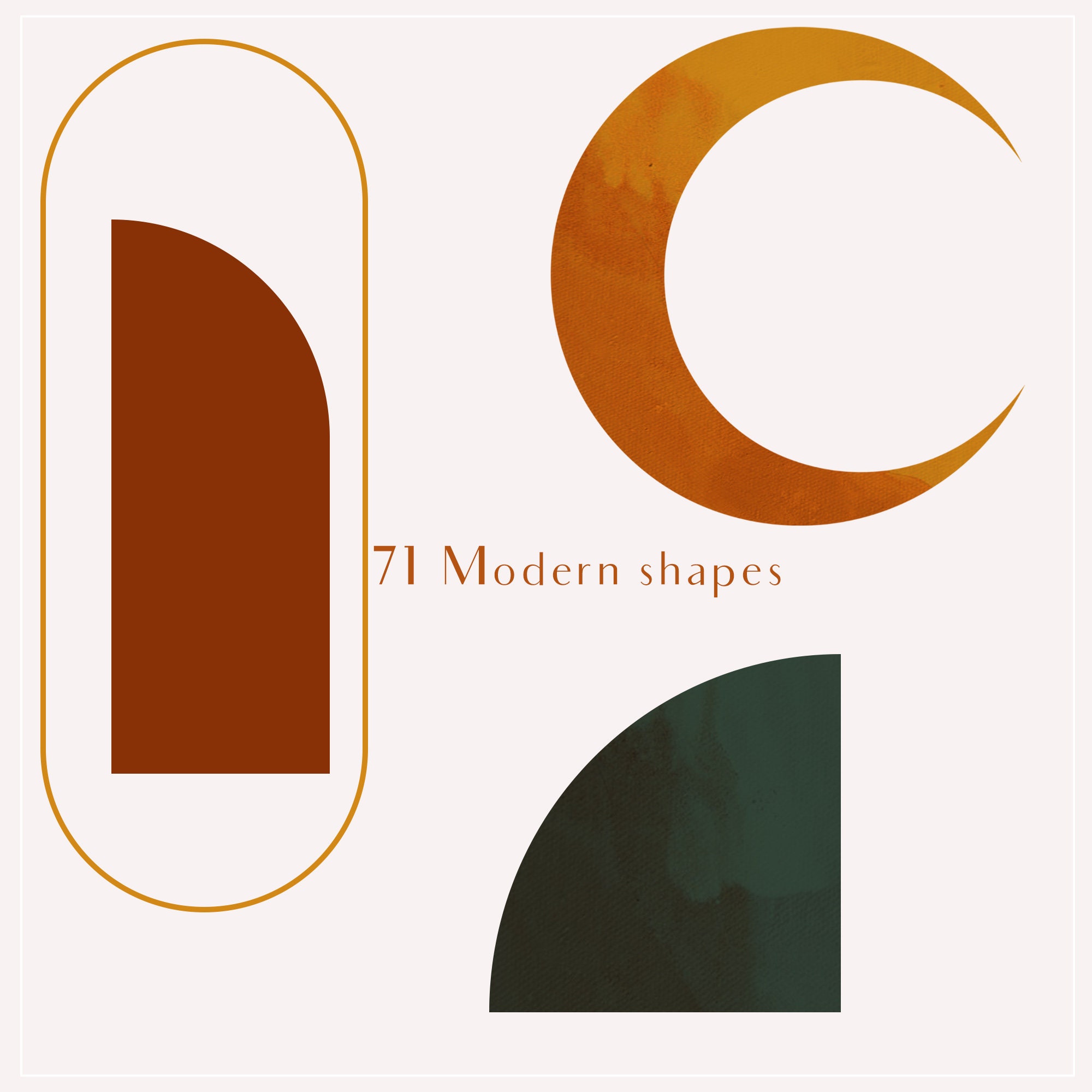 71 Modern shapes clipart geometric clip art terracotta | Etsy