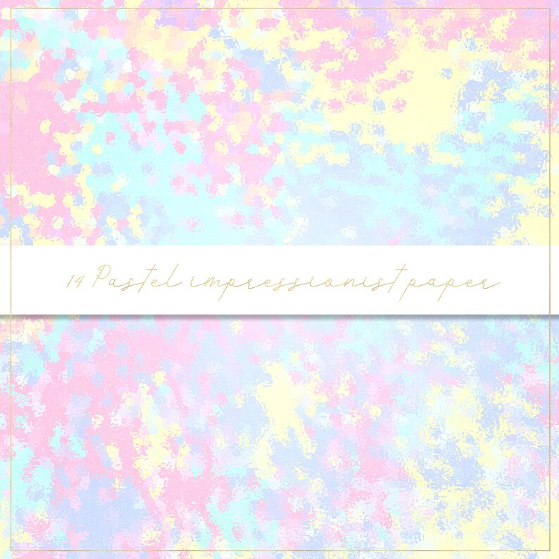 Pastel Impressionist Digital Paper Ombre Textures Pastel | Etsy