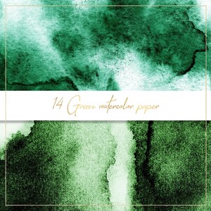 Emerald Green Watercolor Digital Paper, Emerald Background, Watercolor ...