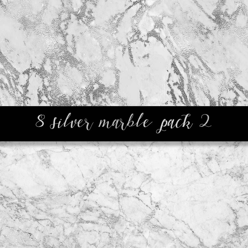 Silver White Marble Digital Paper Silver Marble Paper Silver - Etsy
