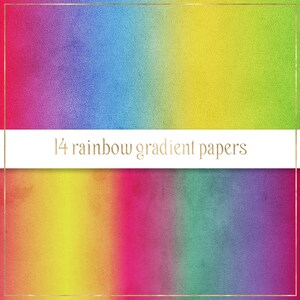 Rainbow Gradient Digital Paper, Rainbow Ombre Digital Paper, Gradient ...