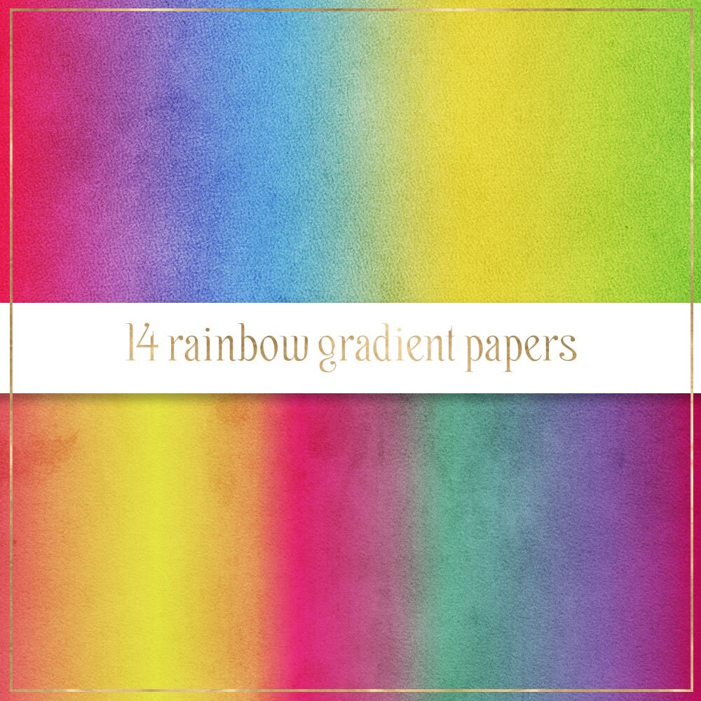 Rainbow Gradient Digital Paper Rainbow Ombre Digital Paper - Etsy