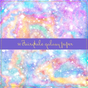 Fairytale Galaxy Digital Paper, Pink Galaxy, Cosmic Backdrop, Clouds ...