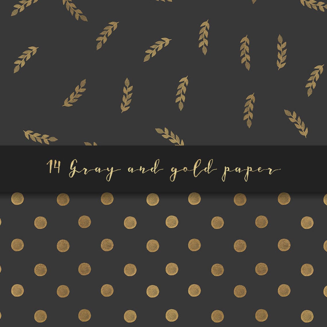 Gray and Gold Digital Paper Gold Paper Grey Digital Paper | Etsy