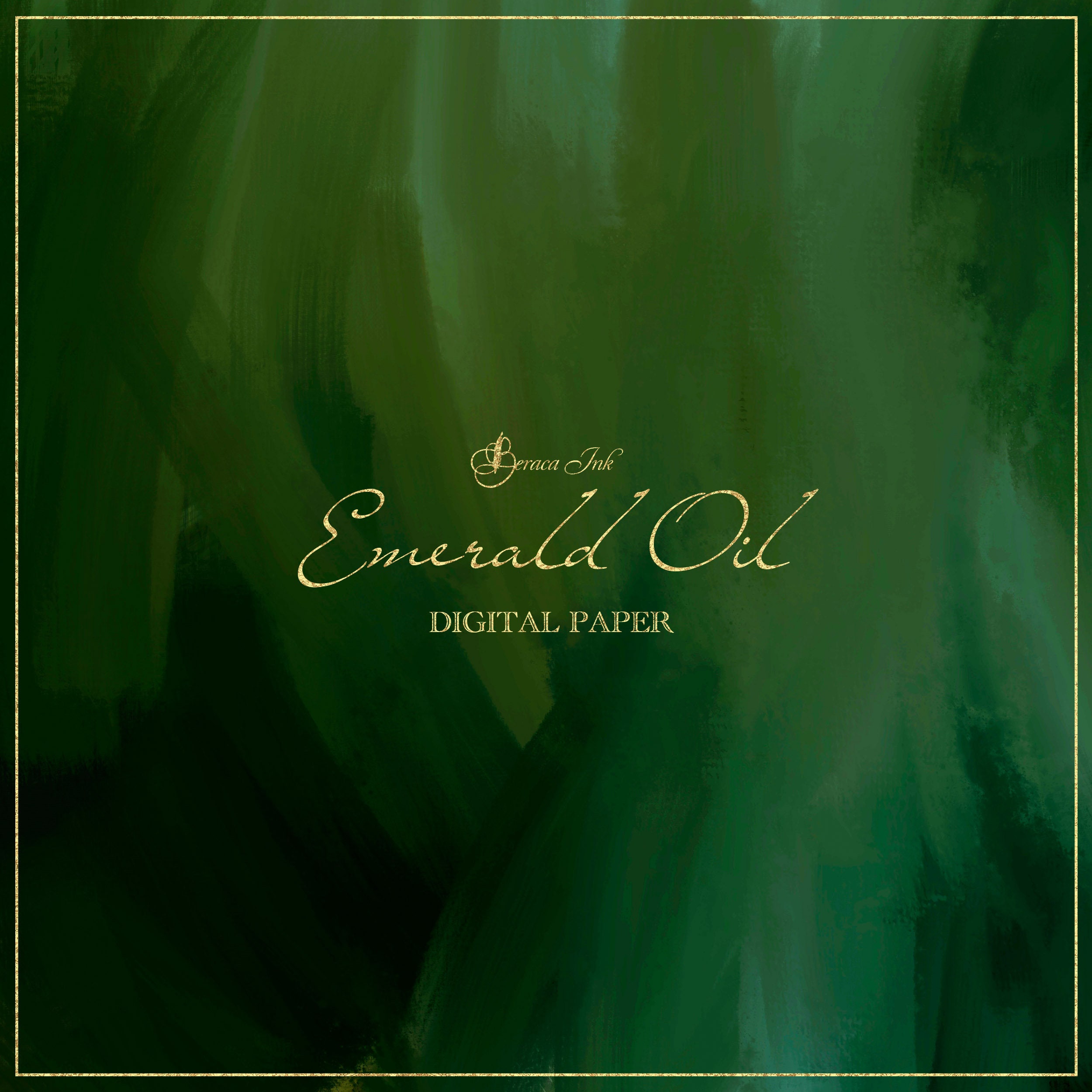 Emerald Oil Digital Paper Oil Paint Strokes Emerald | Etsy